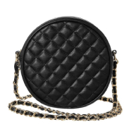 MINISO-DIAMOND LATTICE PATTERN ROUND CROSSBODY BAG-BLACK Best Price in ...